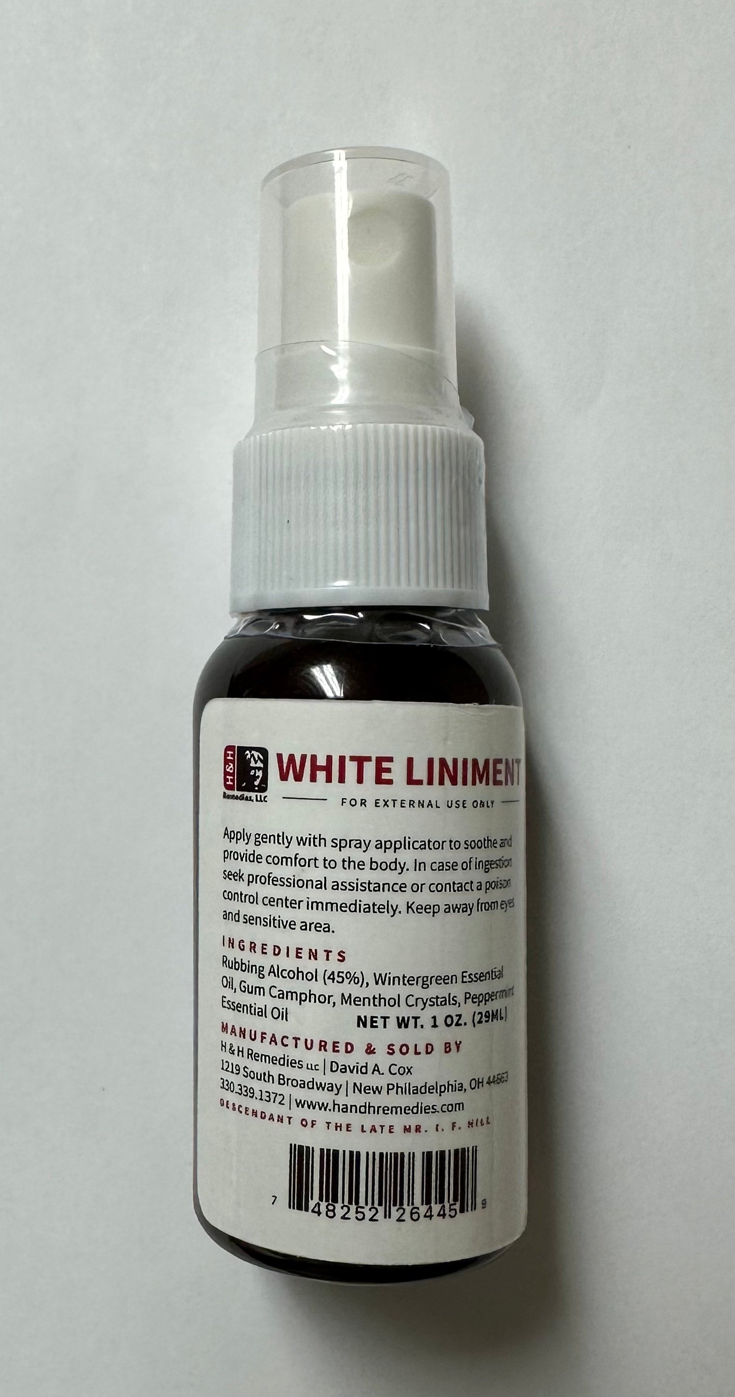 H&H White Liniment Spray | Hill Country Amish