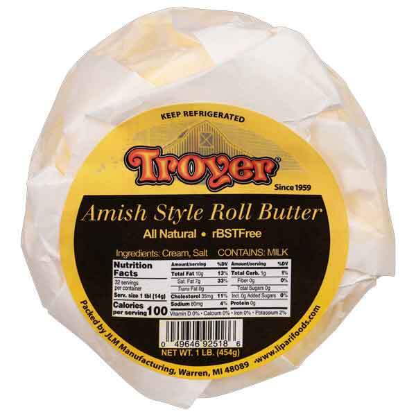 Amish Roll Butter Salted 1lb | Hill Country Amish